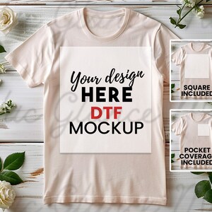DTF Transfer Mockup, DTF Canva, Natural DTF Transfer Sheet Mockup ...