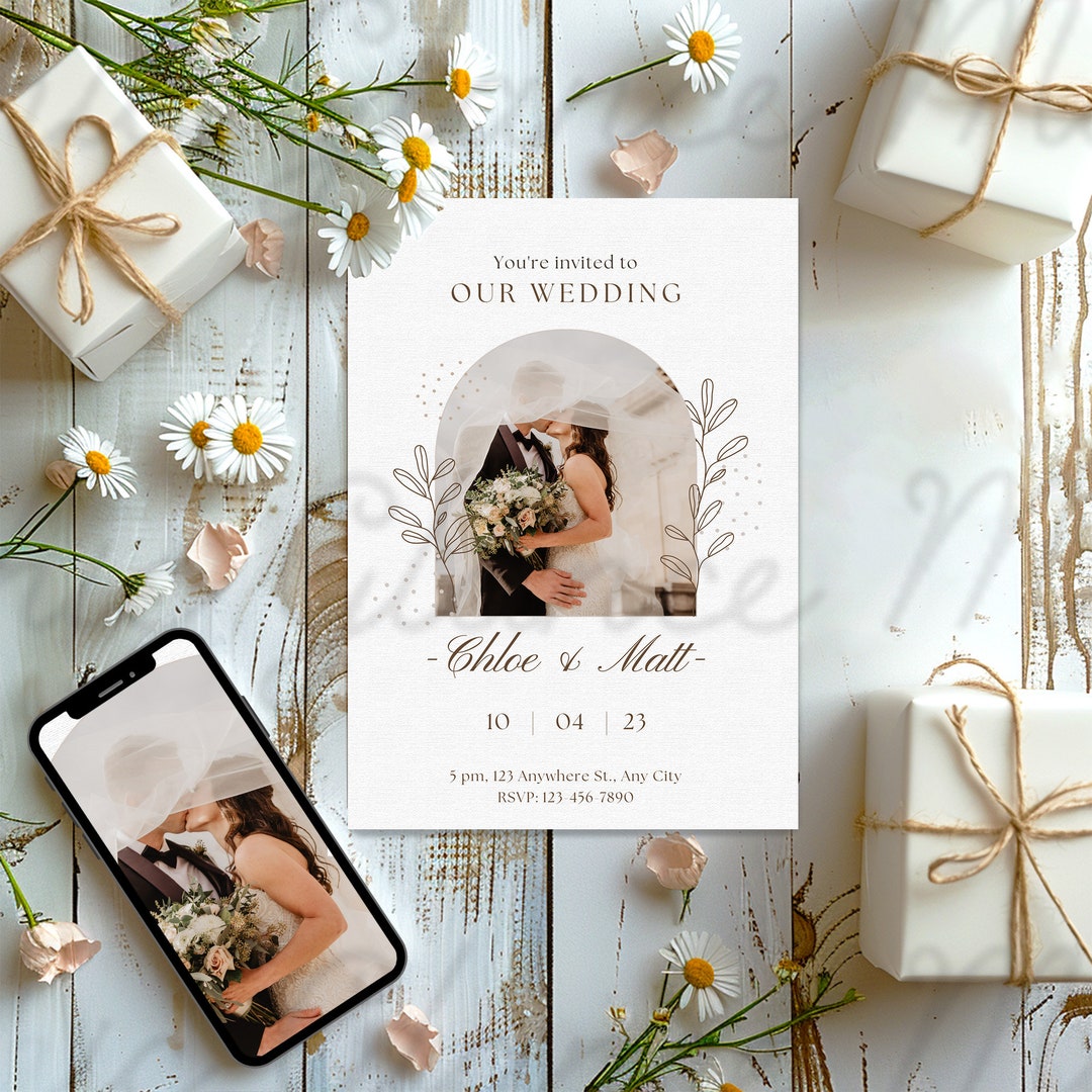 Card and Phone Invitation Mockup, PSD, PNG, Smartphone Greeting Card ...