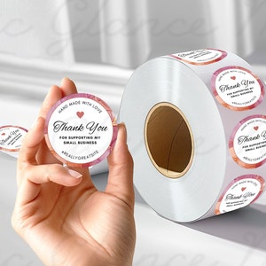 Thank You Sticker Mockup, Sticker Mockup, Round Sticker Thank You ...