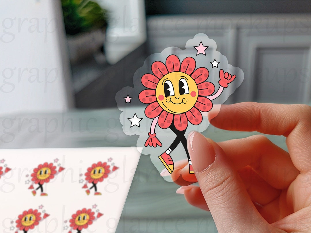 Transparent Sticker Mockup, Sticker Sheet Mockup, Custom, Transparent ...