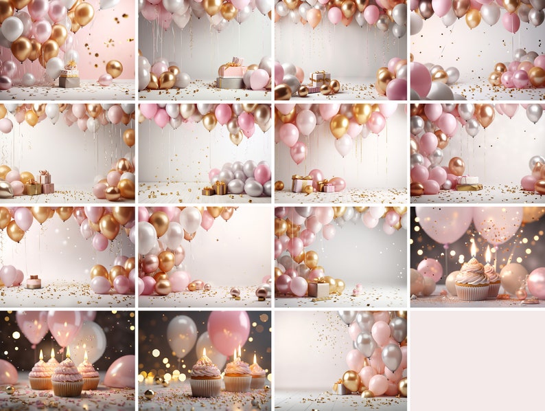 30 X Party Birthday Digital Backgrounds Mockup Bundle Add - Etsy