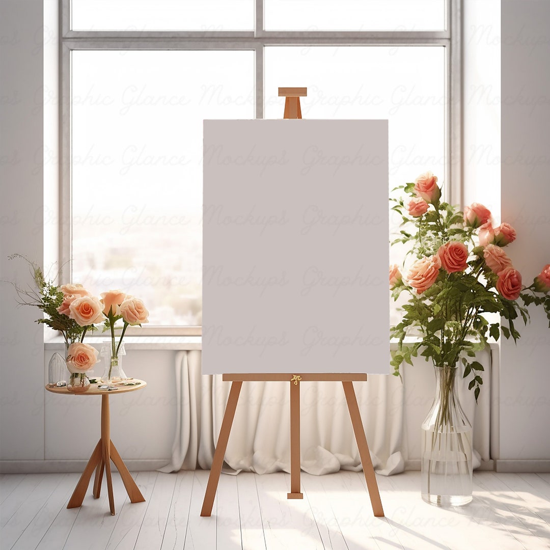 Glamour Easel Mockup 5x7 | Canvas Mockup Bundle Set | Seating Chart ...