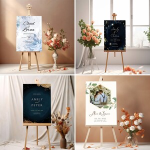 30 X Welcome Sign Easel Mockup Bundle | 5x7 Canvas Easel Mockups ...
