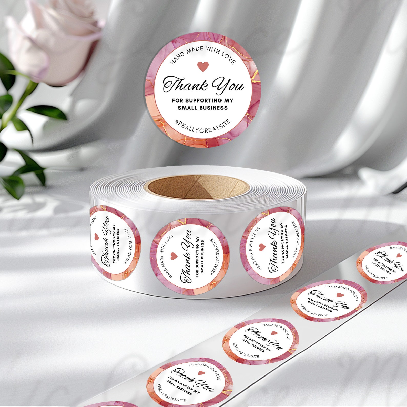 Thank You Sticker Mockup, Sticker Mockup, Round Sticker, Thank You ...