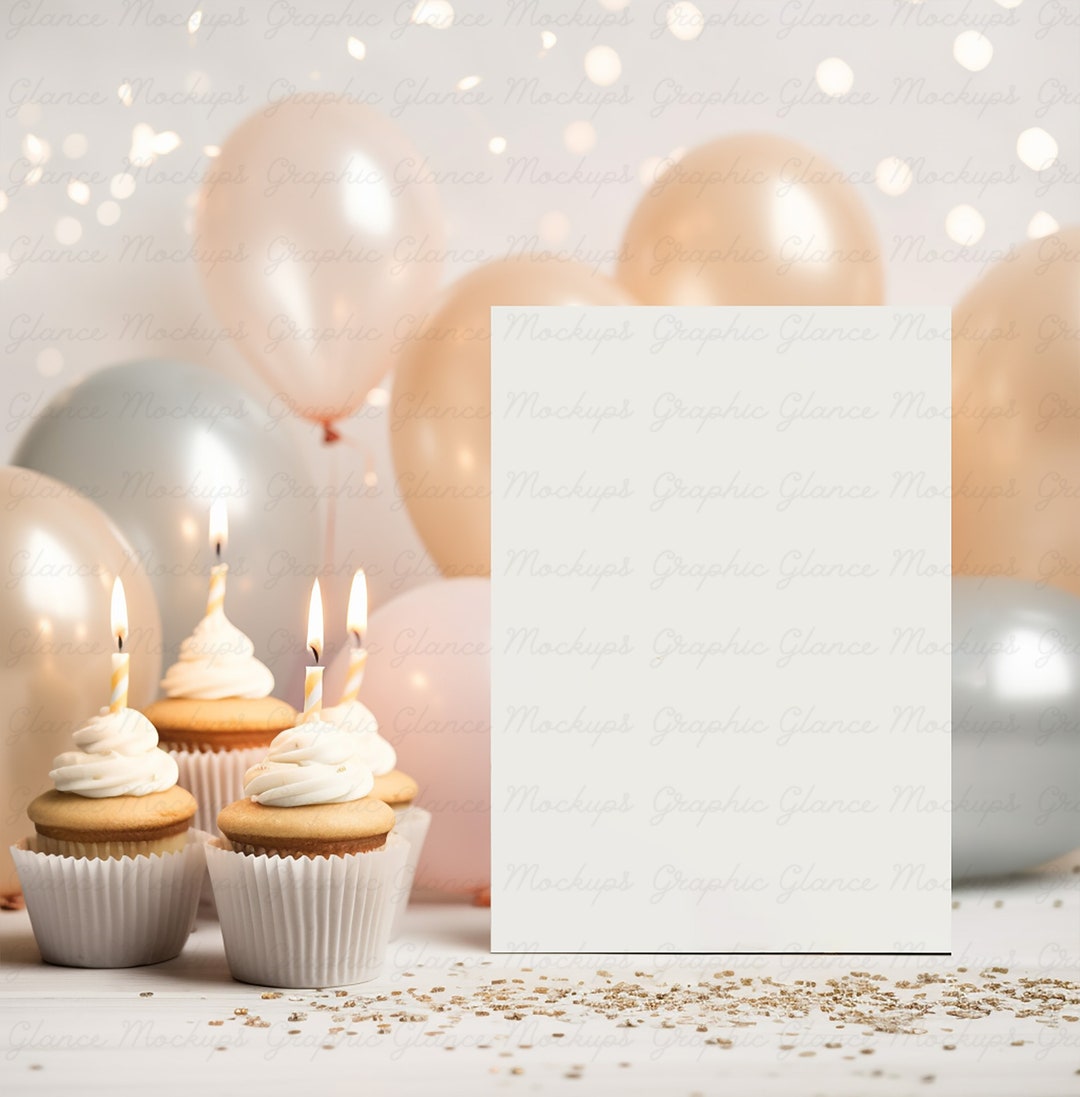 Birthday Card Mockup 5x7 Card Mockups Party Invitations Invite ...