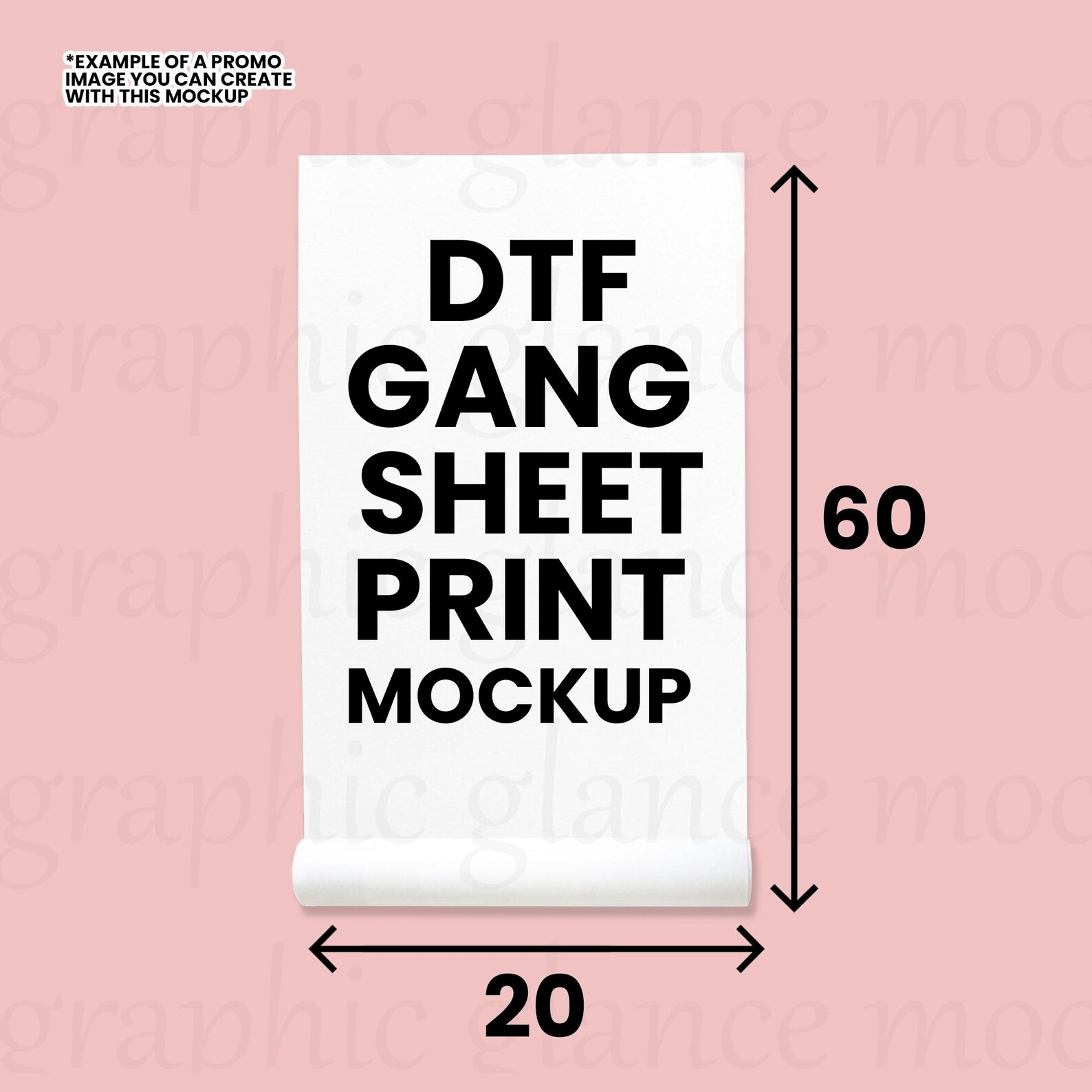 DTF Mockup PSD, Gang Sheet, Transparent & White, DTF Transfer Sheet ...