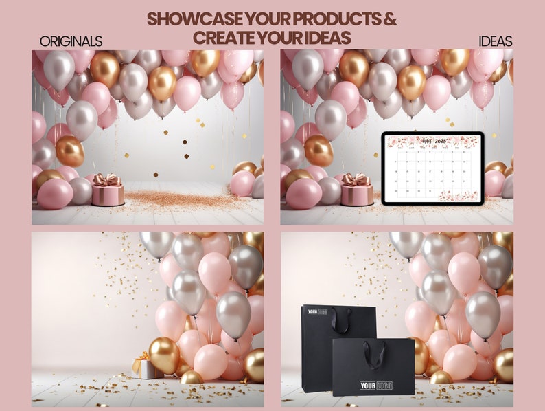 30 X Party Birthday Digital Backgrounds Mockup Bundle Add - Etsy