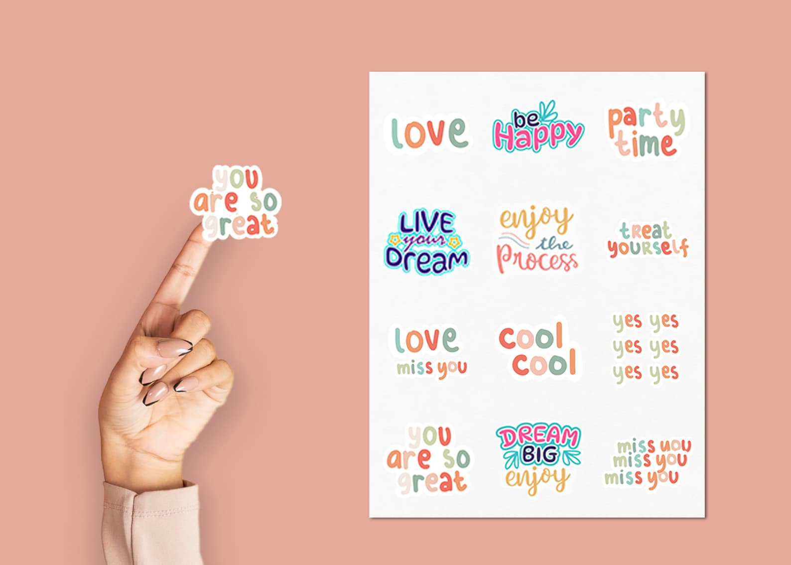Sticker Sheet Mockup Sticker Mockup Hand Decal Mockup Die Cut Sticker ...