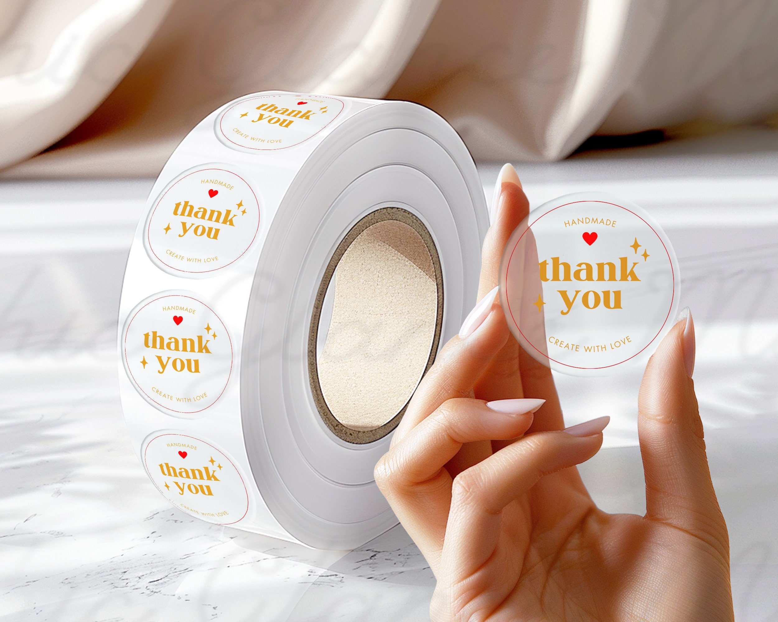 Transparent Thank You Sticker Mockup, Sticker Mockup, Round Sticker ...