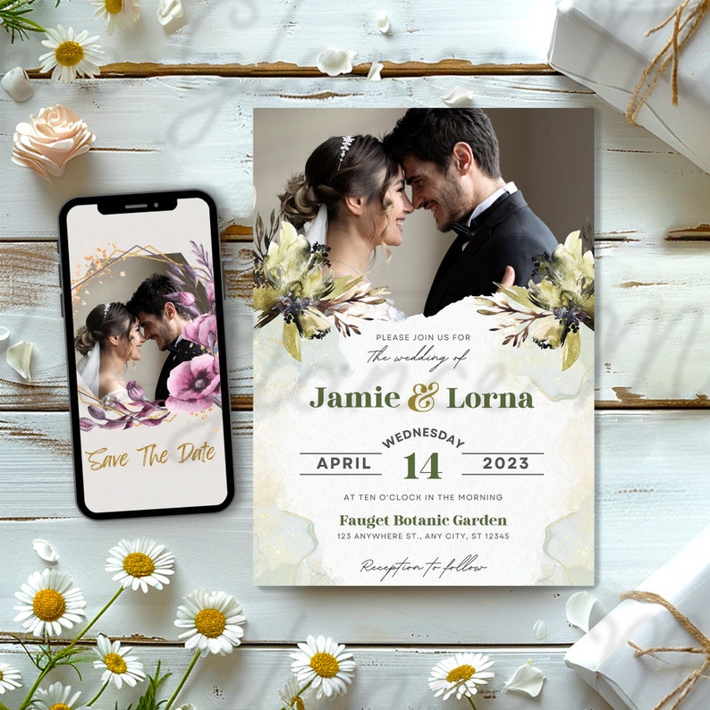 PSD Phone and Card Mockup, Canva Mockup, PNG, 5x7 Card and Phone ...
