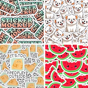 Sticker Pile Mockup | Sticker Mockup | Decal Mockup | Die Cut Sticker ...