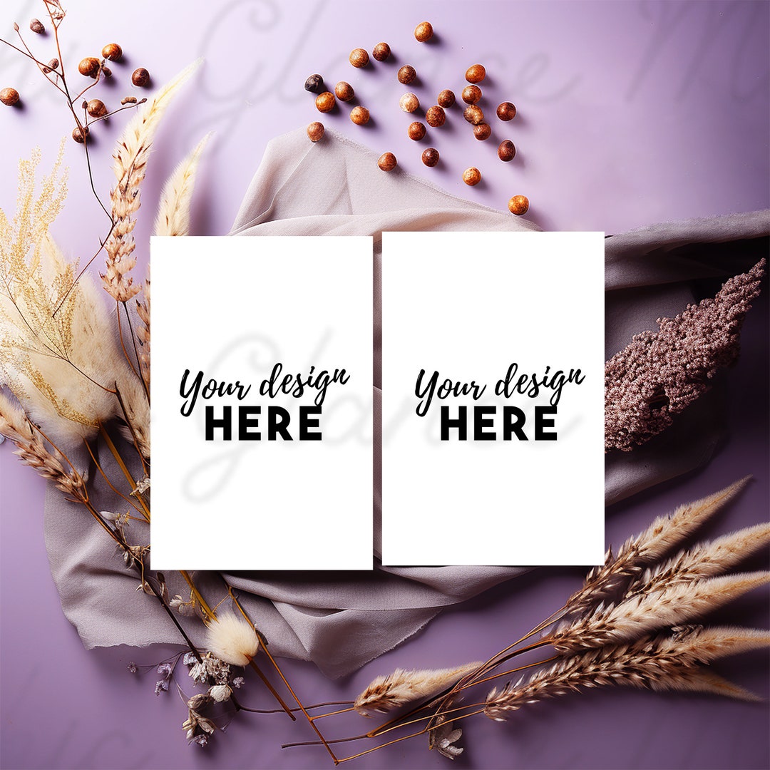 Multiple Cards Mockup 4x6, Card Mockups Party Invitations, 4x6 Invite ...