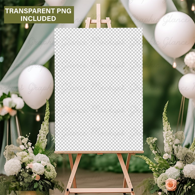 Party Glamour Easel Mockup 5x7 | Easel Mockup Baby Shower Easel Mock up ...