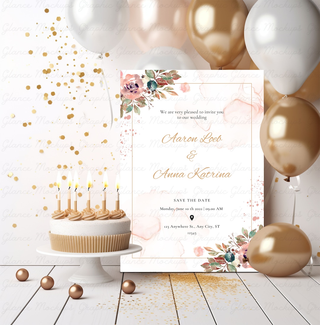 Card 5x7 Mockup Party Invitations Birthday Card Mockups Invite ...