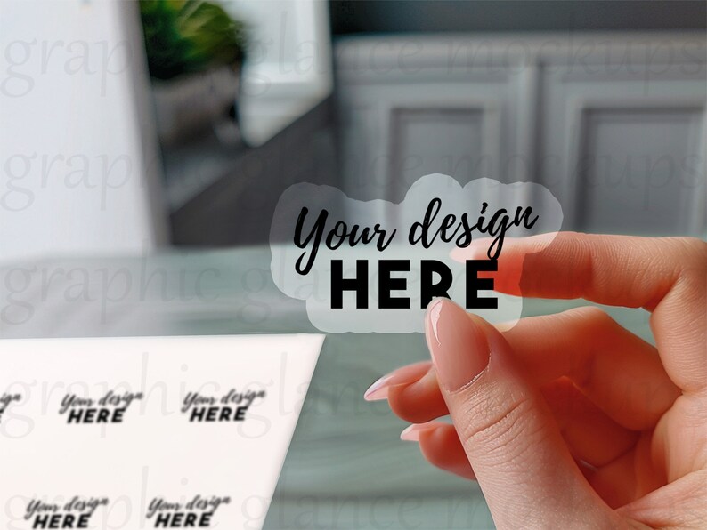 Transparent Sticker Mockup, Sticker Sheet Mockup, Custom, Transparent ...