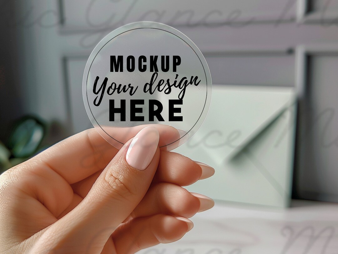Hand Holding Sticker Mockup, Thank You Sticker Mockup, Round ...