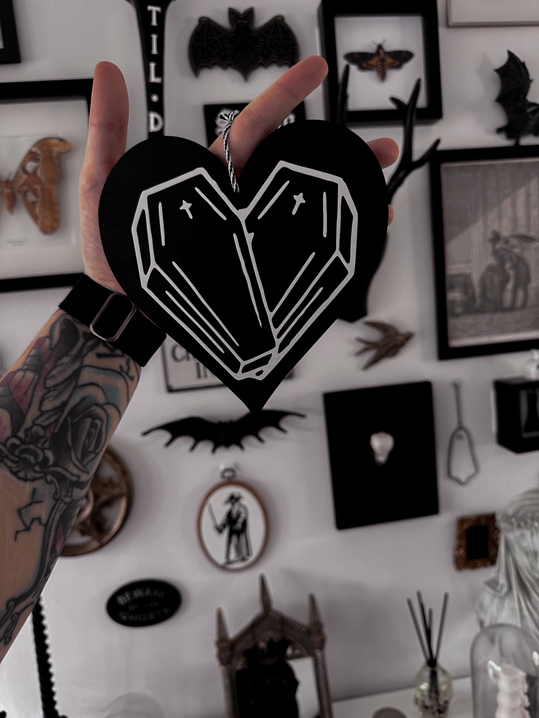 Coffin Heart Gothic Wall Hanging Gothic Wall Decor Emo - Etsy