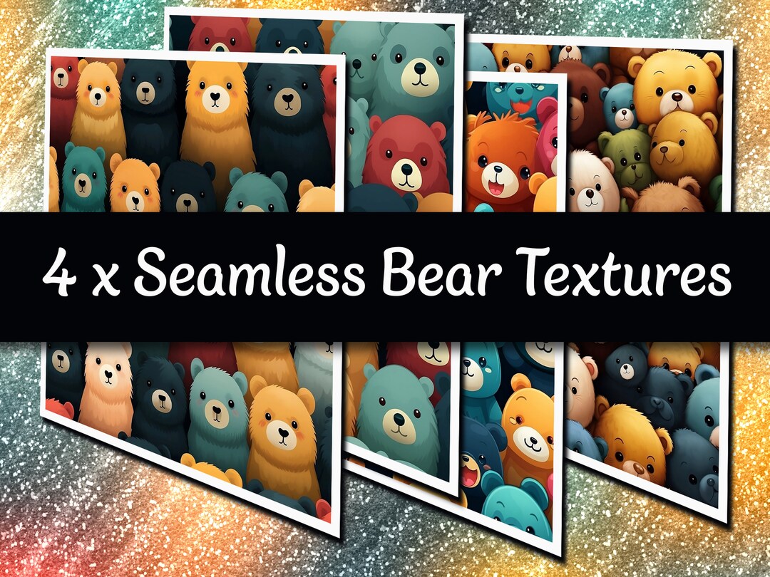 Seamless Teddy Bear Pattern, Cute and Cuddly Animals Tiling Design ...