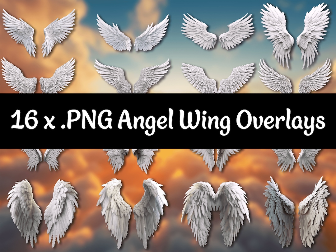 Digital Angel Wings, Photoshop Overlays, High-resolution Transparent ...