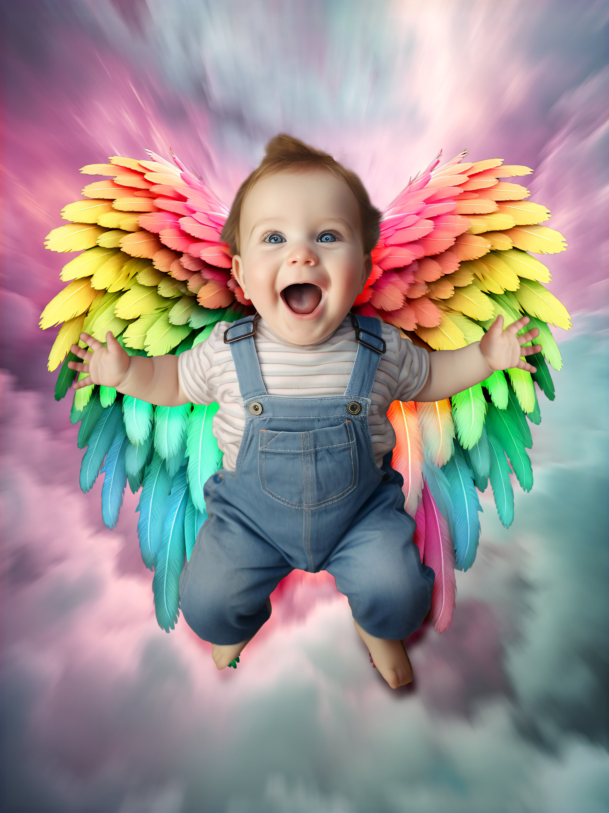 Digital Angel Wings, Photoshop Overlays, High-resolution Transparent ...