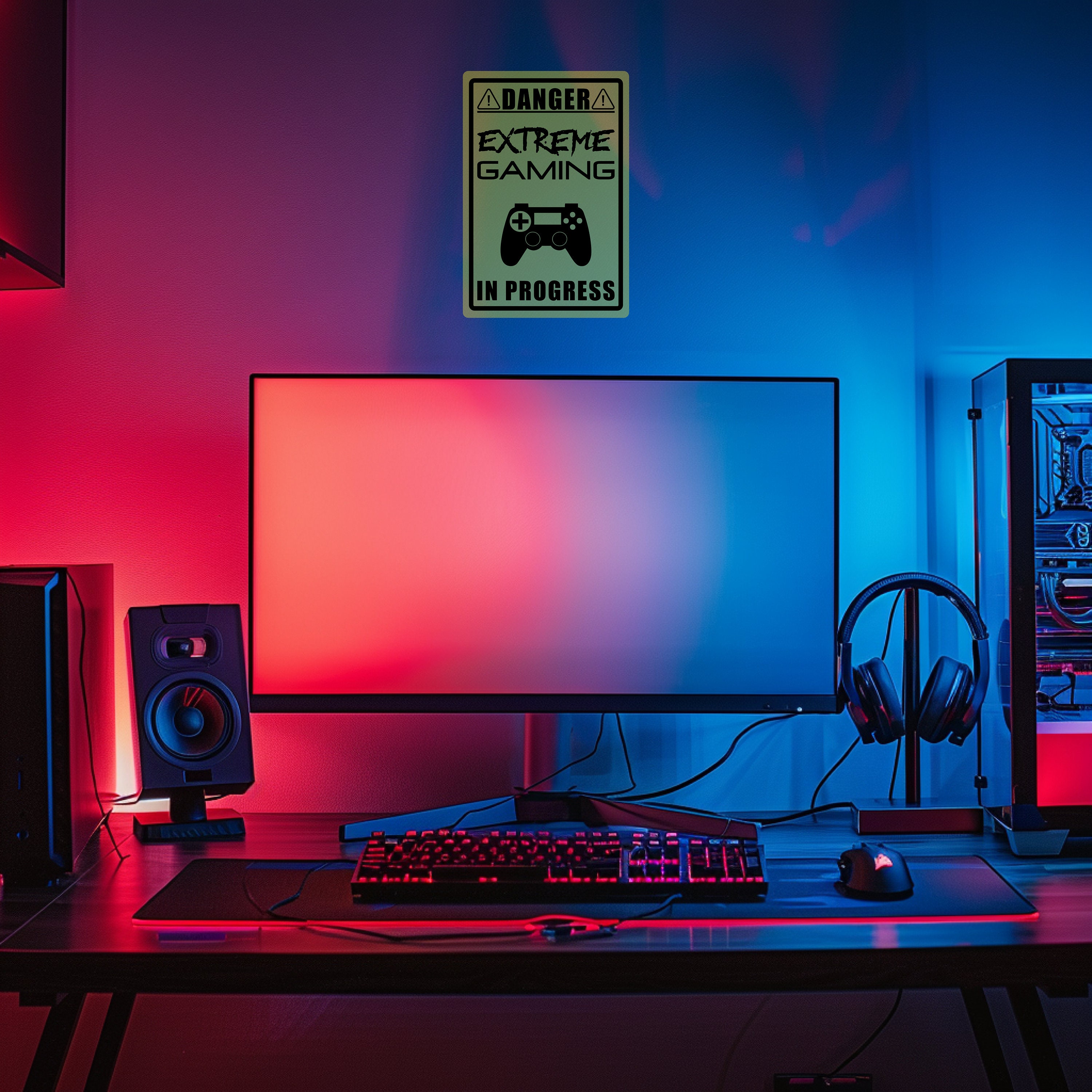 Gamer SVG Cut File Danger Extreme Gaming in Progress - Etsy