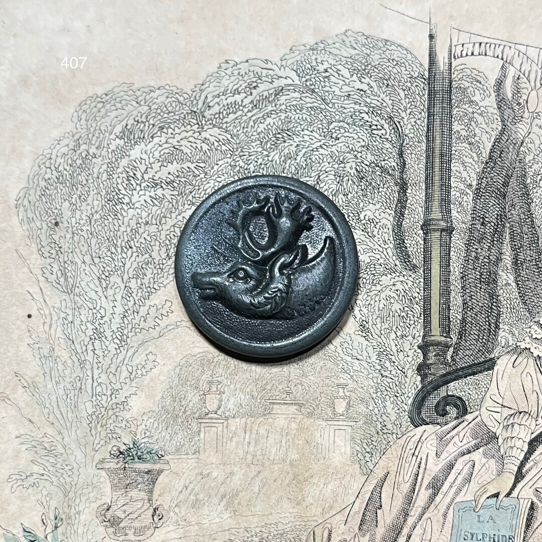 Antique 20th Century French Hunting Button With Deer Motif - Etsy