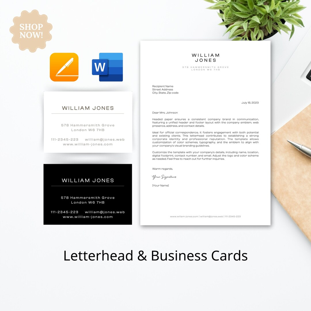 Business Letterhead Including Business Cards, Modern, Professional ...