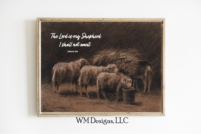 The Lord is My Shepherd Bible Verse Wall Art, Printable, Scripture ...