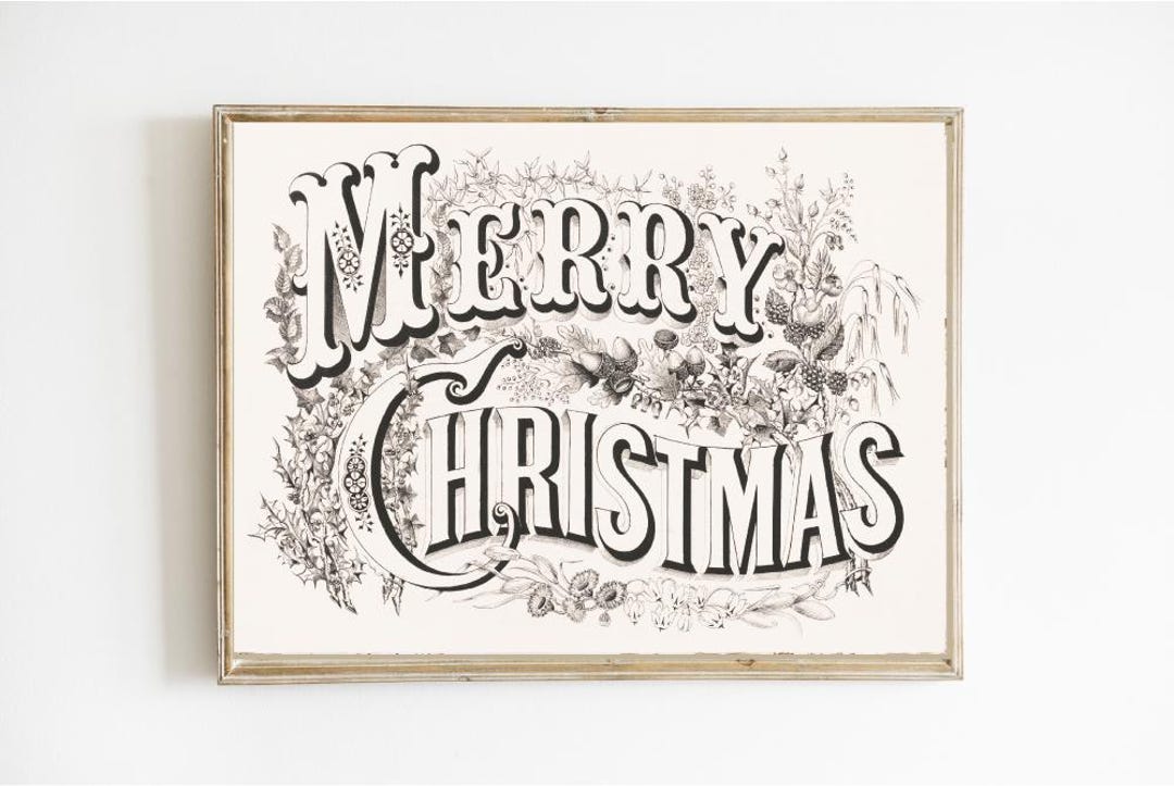 Merry Christmas Sign Art Print - Etsy