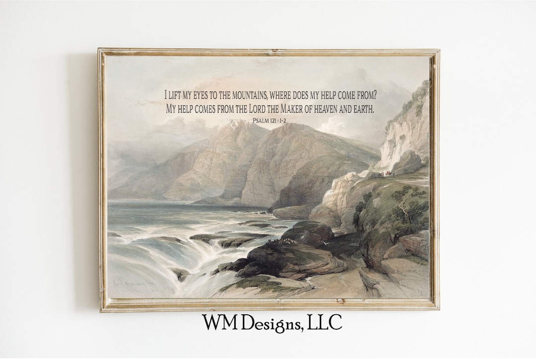 Deep Waters Christian Wall Art Bible Verse Wall Art Minimalistic Modern ...