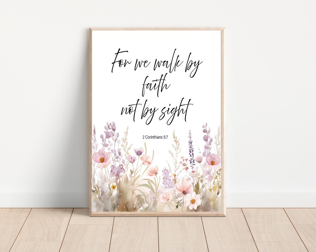 Walk by Faith Bible Verse Printable Church Art Printable, Women's ...