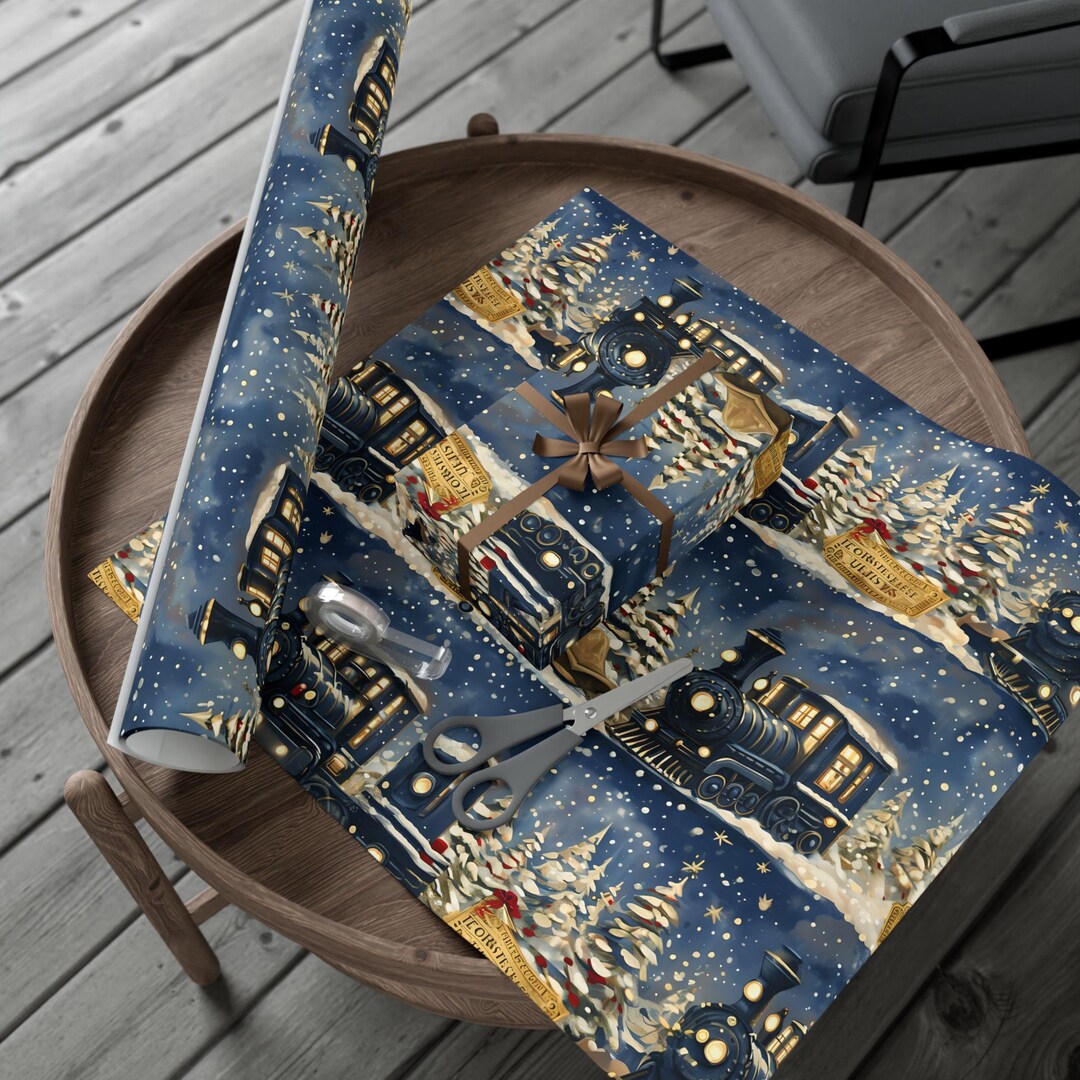 Christmas Train Wrapping Paper for Boys - Etsy