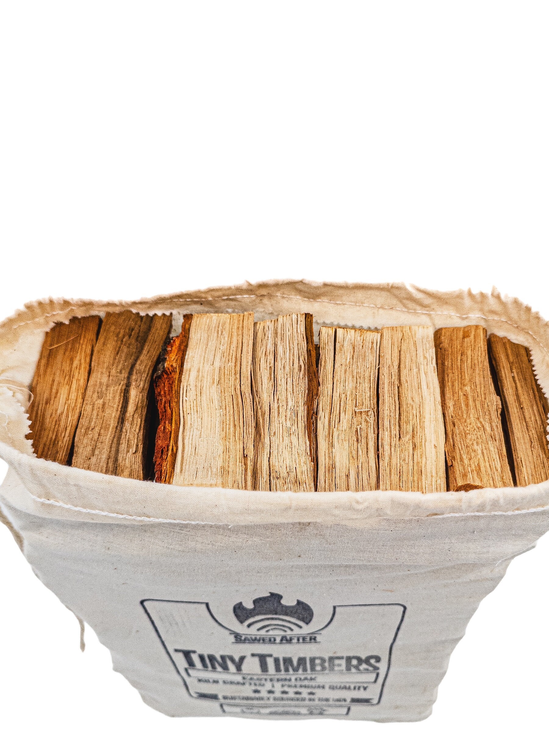 Tiny Timbers - Eastern Oak - 15 Lb Cotton Bag of 5" Mini Oak Firewood ...