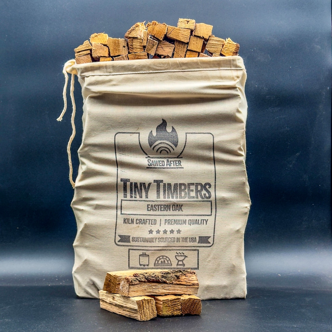 Tiny Timbers - Eastern Oak - 15 Lb Cotton Bag of 5" Mini Oak Firewood ...