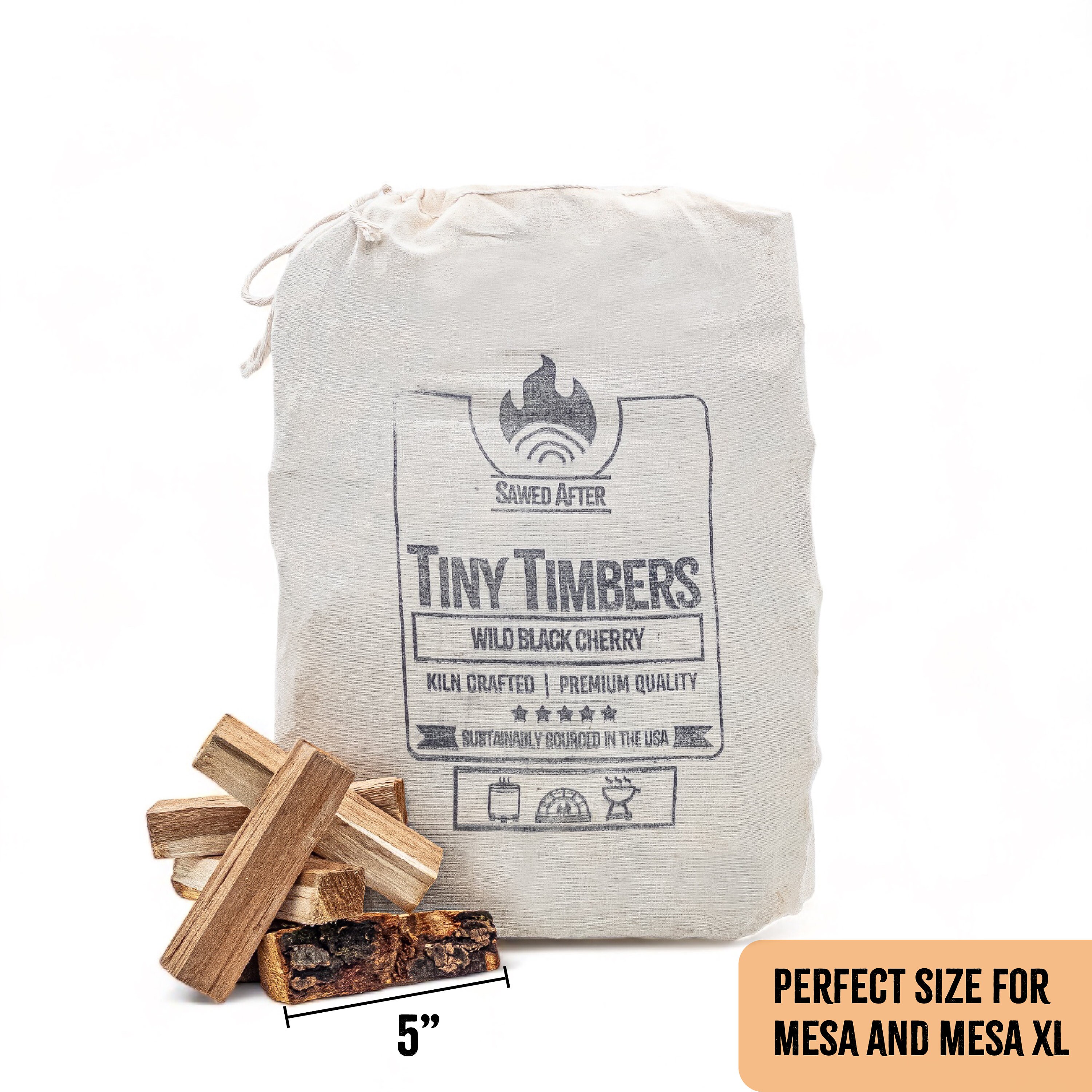 Tiny Timbers - Eastern Oak - 15 Lb Cotton Bag of 5" Mini Oak Firewood ...