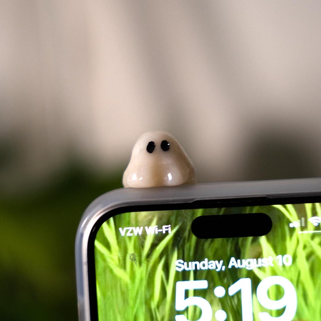 Cute Ghost Buddy – Peek Pal Ghost – Stick-on Ghost Charm for Phone ...