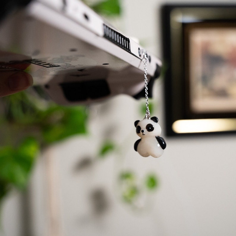 Kawaii Panda Bear Dust Plug Charm: Handmade Chibi Console Accessory - Etsy