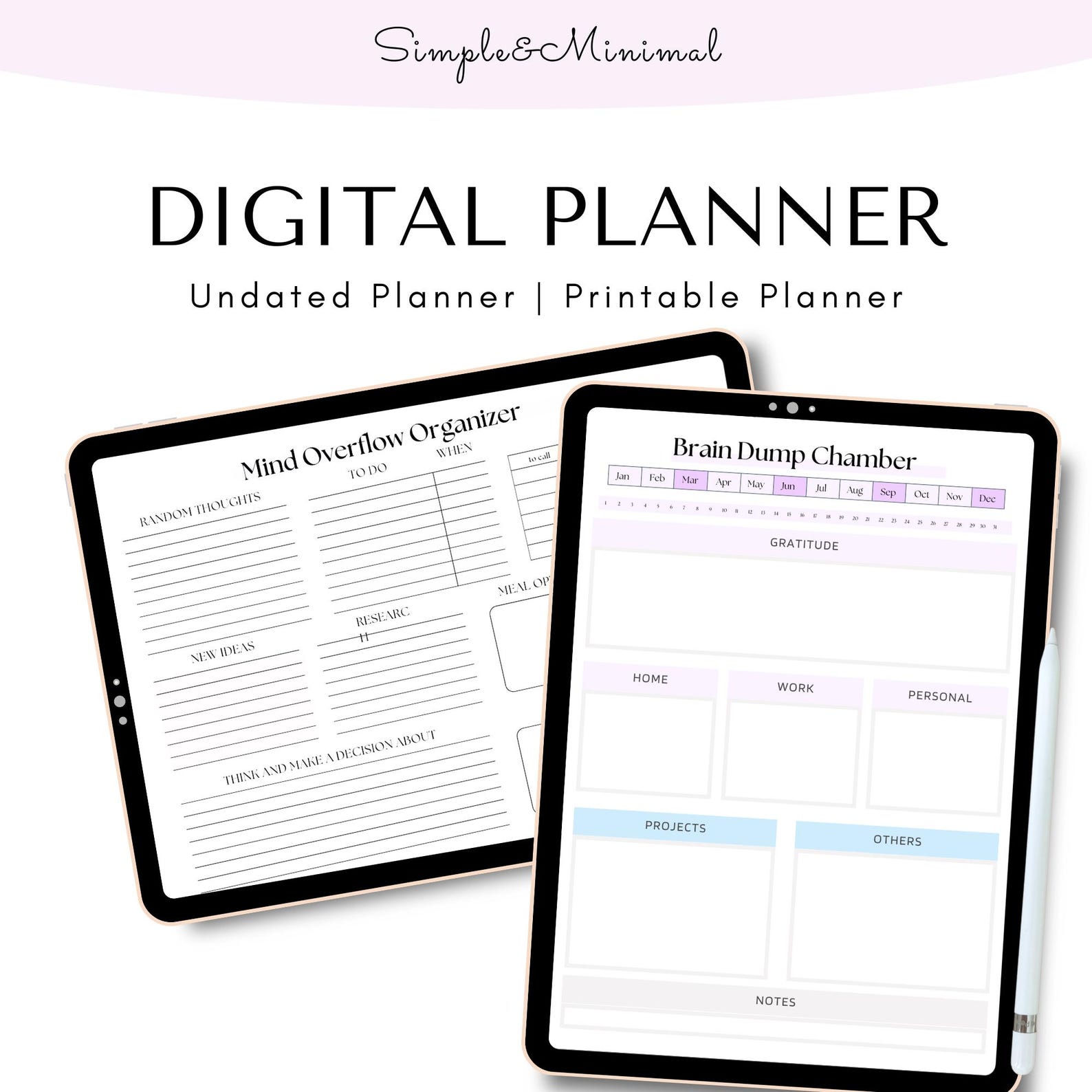 ADHD Brain Dump Planner PDF | Printable Mental Clarity Journal ...