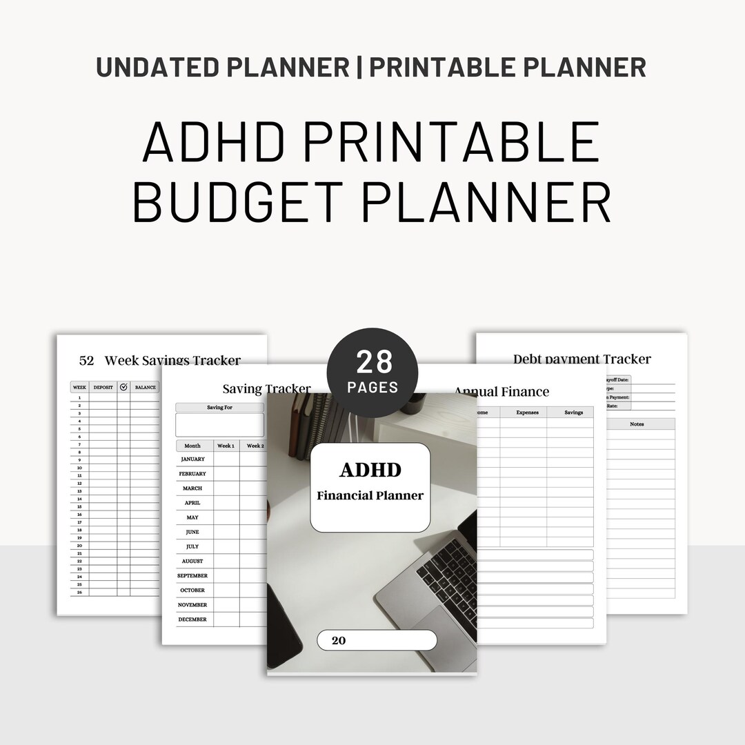 ADHD Financial Planner PDF | Budget & Expense Tracker for ...