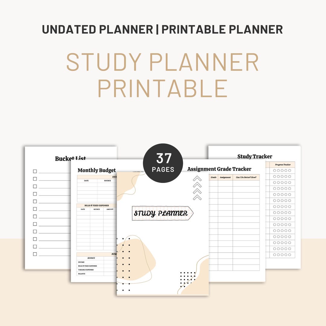 ADHD Study Planner PDF | Printable Homework & Study Schedule for ...