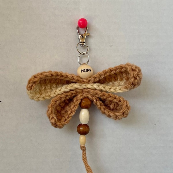 Crochet Dragonfly Keychain - Etsy