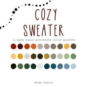 Procreate Color Palette, Cozy Sweater Color Palette, Procreate, Digital ...