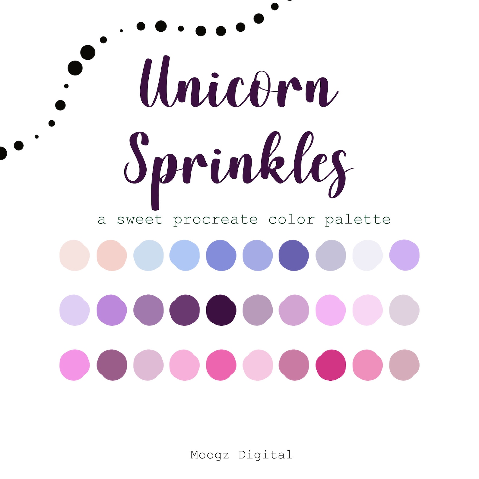 Procreate Color Palette, Unicorn Sprinkles Color Palette, Procreate ...