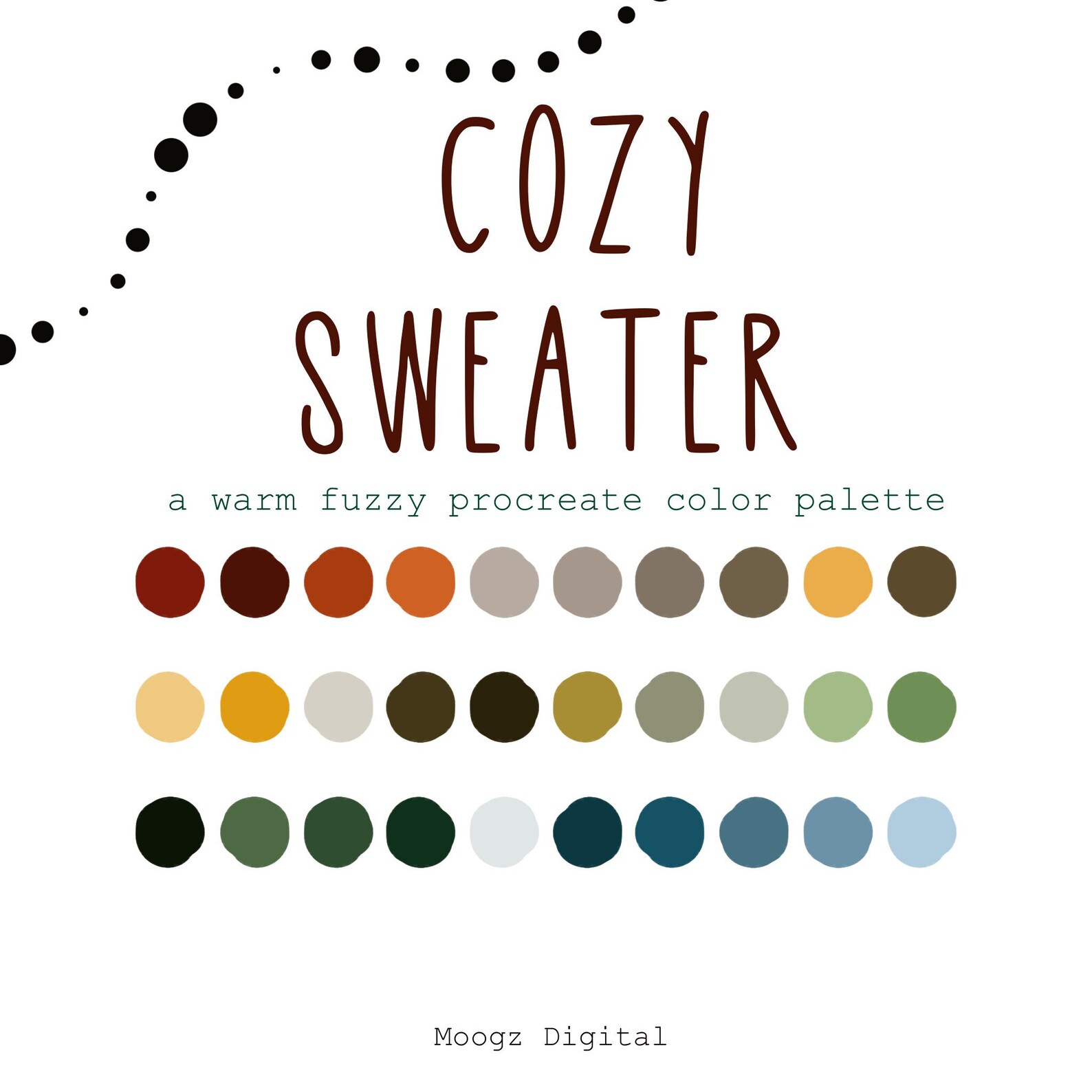 Procreate Color Palette, Cozy Sweater Color Palette, Procreate, Digital ...