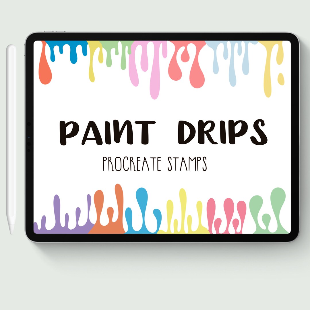 Paint Drip Stamp Set, Procreate Brush Set, Commercial Use, Cute Stamps ...