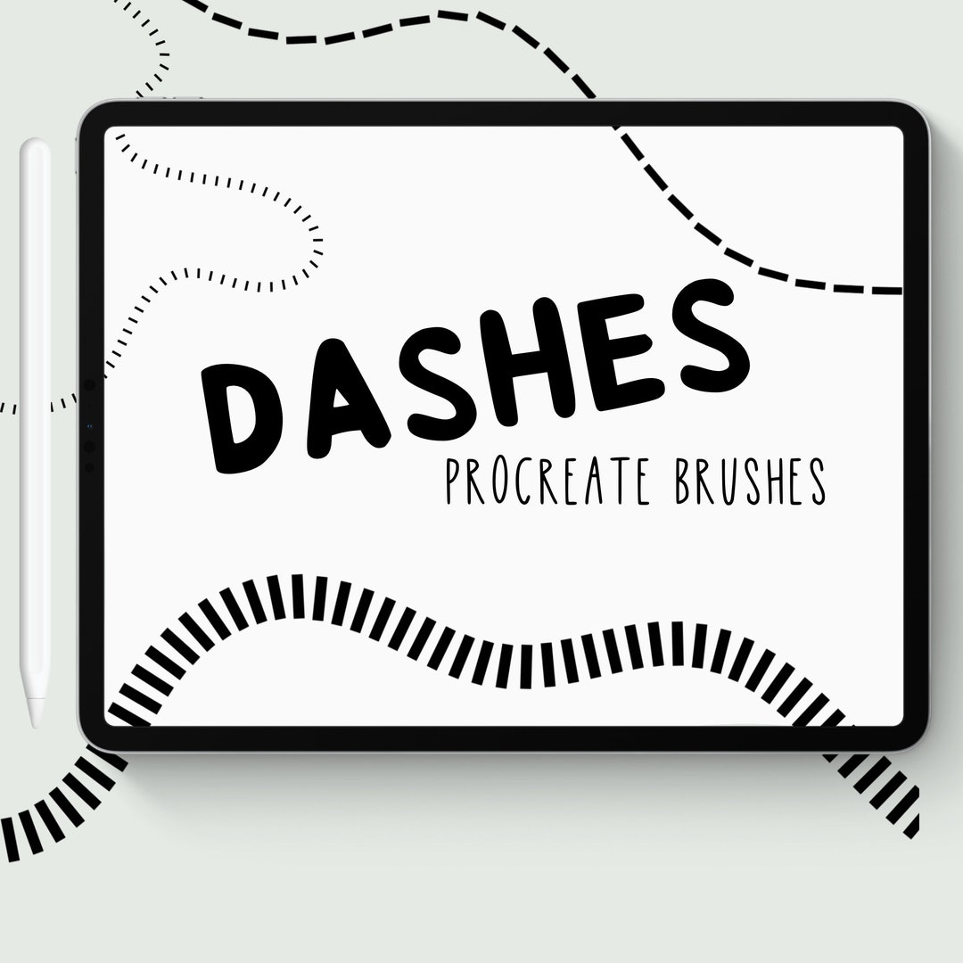 Dash Procreate Brush Set, Dashed Brushes, Line Brush, Digital Paint ...