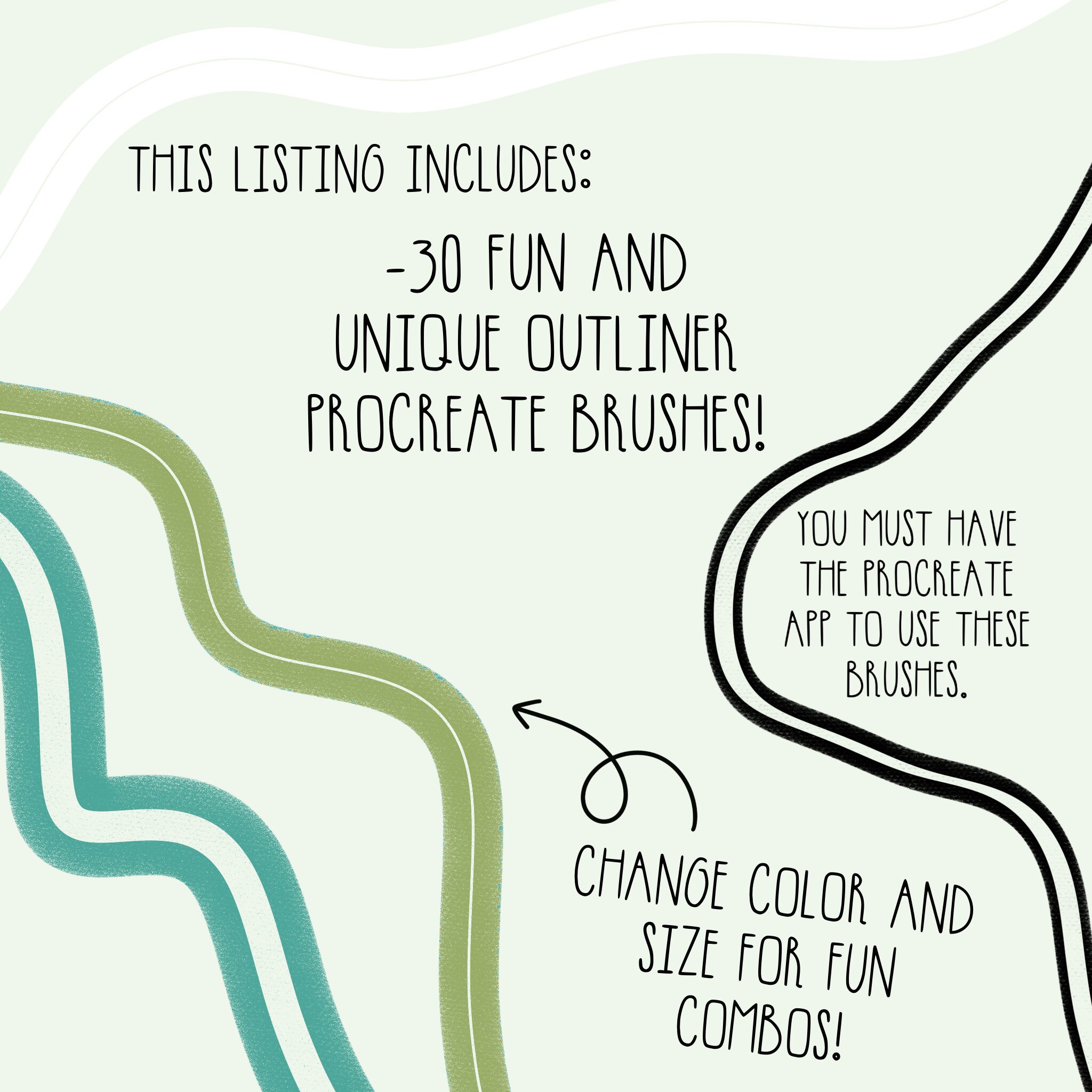 Outliner Procreate Brush Set, Border Brushes, Outline Brush, Digital ...