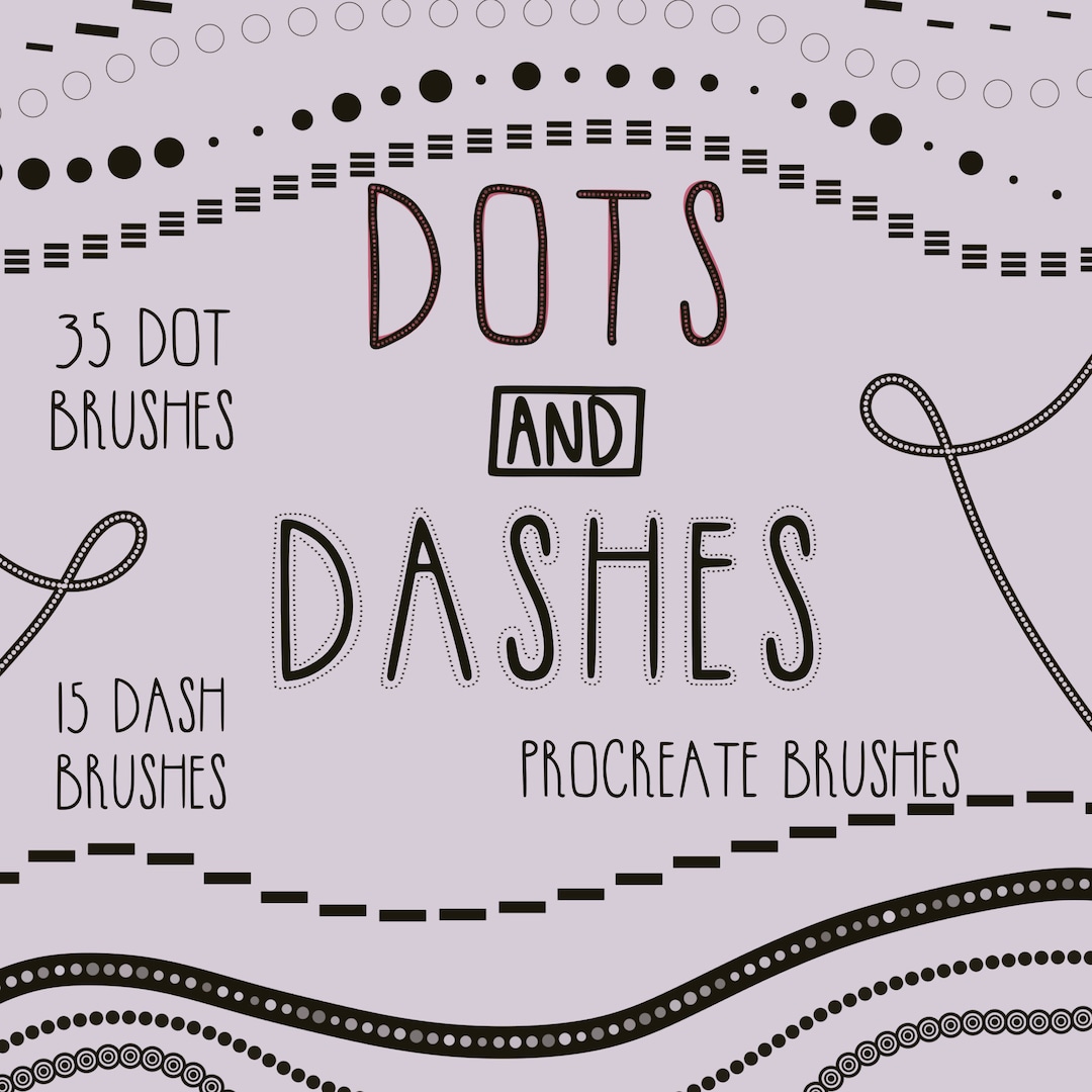 Dots and Dash Procreate Brush Set Dashed Brushes Dot Brush - Etsy