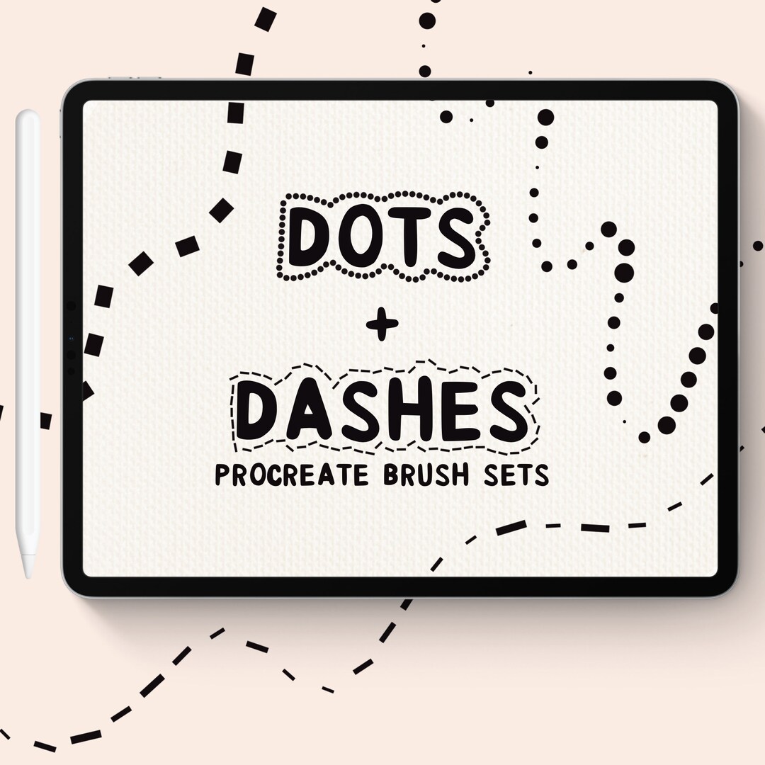 Dots and Dash Procreate Brush Set, Dashed Brushes, Dot Brush, Digital ...