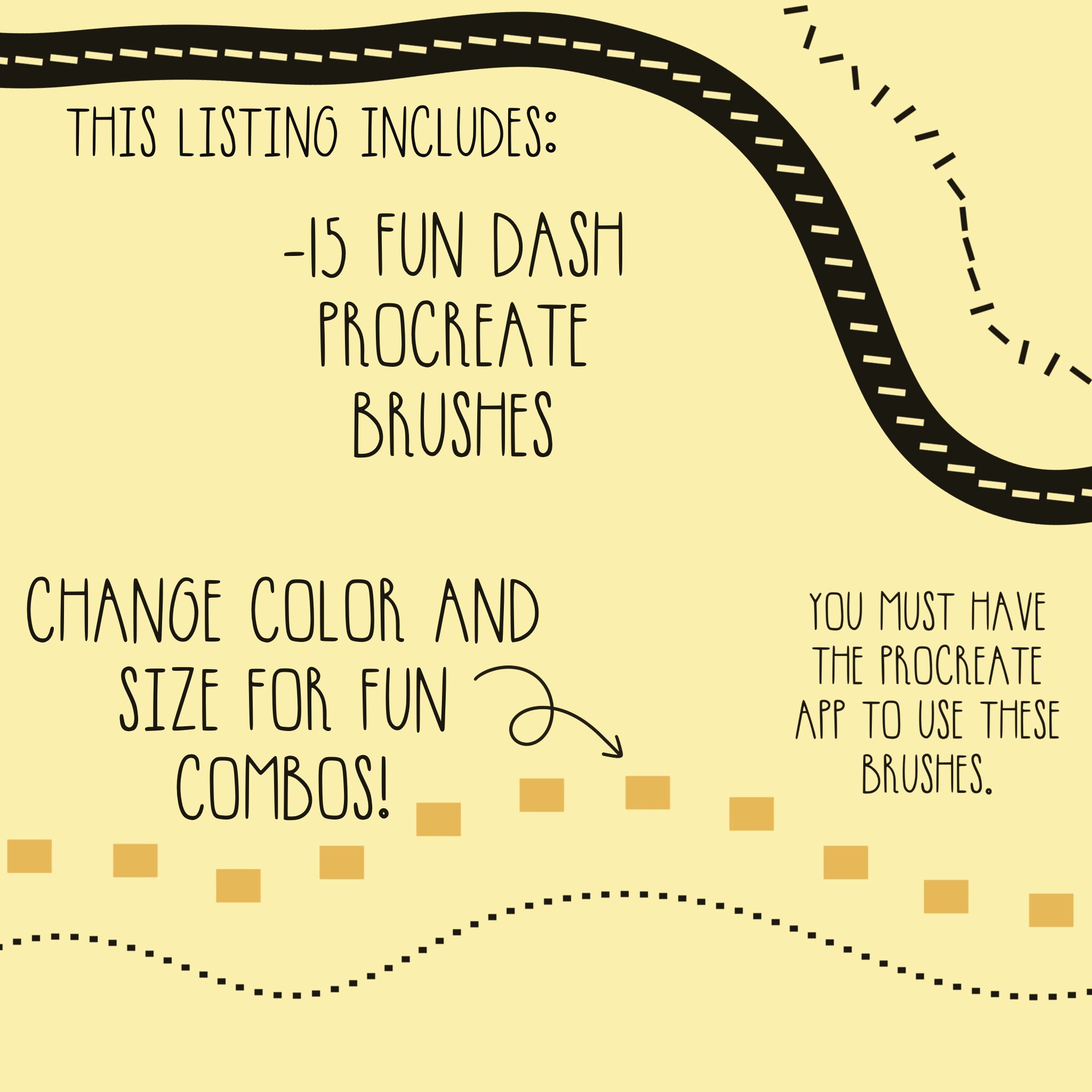 Dash Procreate Brush Set Dashed Brushes Line Brush Digital - Etsy Australia